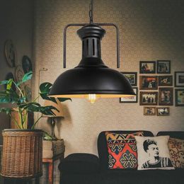 Pendelleuchte Dome, Vintage Metall Hängelampe im Industri Stil, Ceiling Lampe mit Lampenschirm für Wohnzimmer Esszimmer Restaurant Bar Coffee