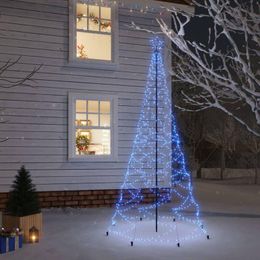 LED-Weihnachtsbaum,Outdoor-Lichterketten mit Metallstange 500 LEDs Blau 3 m vidaXL
