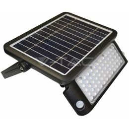 V-TAC 10W 110LM/W 60LED Batteriebetriebene Solar led Wandleuchte mit Kippsockel Bewegungssensor und Dämmerung 4000K IP44