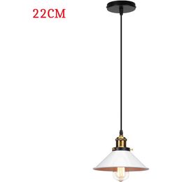 Pendelleuchte Edison Hängelampe mit Ø22cm Regenschirm Lampenschirm Eisen Art Lampe für Loft Esszimmer Wohnzimmer Weiß 1PCS