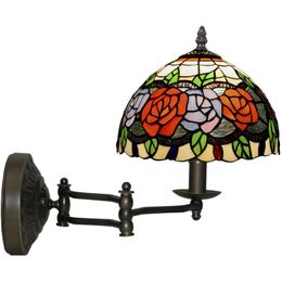 Deckenlampe an der Decke mit Tiffany -Lampenschirm -Durchmesser 40 cm Glockenreihe enthält nicht die erforderliche Baugruppe Glühbirne