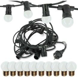 Professionelle Guinguette-Girlande 10 LED-Lampen E27 1W Warmweiß 10 Meter anschließbar