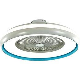 Led 3-Stufen Decken Ventilator Leuchte Tageslicht Lampe Lüfter Fernbedienung blau V-TAC 7934