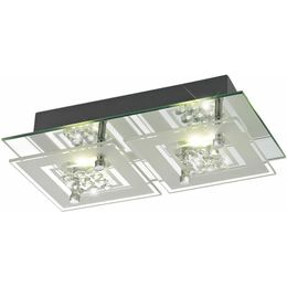 6 Watt led Decken- und Wandlampe Leuchte Beleuchtung Chrom Glas satiniert Kristalle Esto 9740045-2 Miranda