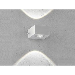 Fischer und Honsel Fischer&honsel - led Außenwandleuchte helsinki Silber mit Up and Down Licht - 8cm breit