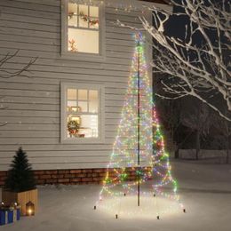 LED-Weihnachtsbaum mit Metallstange 500 LEDs Mehrfarbig 3 m