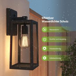 S'afielina - Schwarz Außen Wandleuchte Lichtsinn Deko Wandlampe Outdoor Wandlampe für Außenwand Hauswand Haus(Leuchtmittel nicht inklusive )