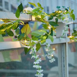 Led Lichterketten Künstliche Glyzinien 2m 20 Led Lichtperlen Für Garten Outdoor Wand Dschungel Party Hochzeit Bogen Blumendekoration - Minkurow