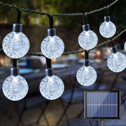 Solar Lichterketten, Damtong 100 LEDs 12M Kristallkugeln Licht, 8 Modi Wasserdichte Solarleuchten, Für Außendekoration, Gärten, Terrassen,