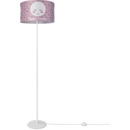 Stehlampe Kinderlampe Kinderzimmer Stehleuchte Lampenschirm Sterne Mond Design 2 (Ø38 cm), Stehleuchte Einbein - Weiß - Paco Home