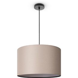 Deckenleuchte Wohnzimmer Pendelleuchte Esstisch Esszimmerlampe E27 Uni Stoff Pendelleuchte - Schwarz, Beige (Ø45.5 cm) - Paco Home