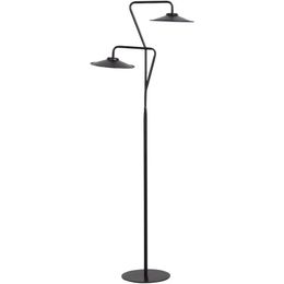 Beliani - Stehlampe led Metall schwarz 140 cm galetti - Schwarz