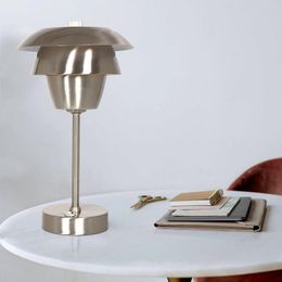 Steinhauer - Tischleuchte Nachttischlampe Beistellleuchte Nachttischlampe 4-Stufen Touch dimmbar, Metall silber, 1x E14 Fassung, DxH 18x31cm