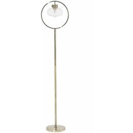 Beliani Stehlampe Gold Metall 165 cm Lampenschirm Glas Kreisform Kabel mit Schalter Retro Design - Gold