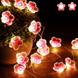 Lichterkette mit 30 Leds Pink Cherry Blossom, usb, Mädchenzimmer, Schlafzimmer, Indoor, Outdoor, Hochzeit, Valentinstag - Minkurow