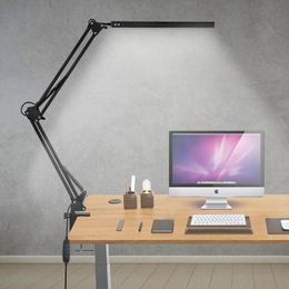 HENGDA Led Schreibtischlampe Architektenlampe mit Schwenkarm . Augenschutz. geeignet für Büro. Studium und Lesen Tischlampe dimmbar