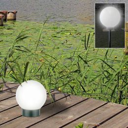BURI Led Solar Kugelleuchte 3 in 1 Kugellampe Leuchtkugel Gartenkugel Gartenleuchte