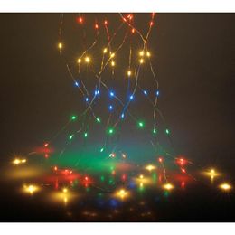 Spetebo Draht Lichterkette multicolor - bunt / 160 led - Deko Weihnachts Leuchtdraht mehrfarbig Batterie betrieben