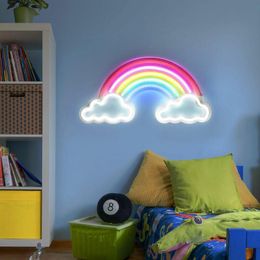 etc-shop Led Wandleuchte Regenbogenlampe Dekoleuchte Kinderzimmerlampe, usb Kabel on/off Schalter, Kunststoff opal klar, l 40 cm