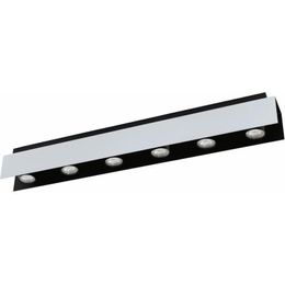 etc-shop Deckenlampe 6 Flammig Deckenstrahler schwarz weiß Dimmbar rgb led Deckenleuchte mit Farbwechsel, mit Fernbedienung, schwarz weiß Stahl, 6x3,5W