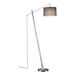 etc-shop Design Steh Lampe Textil Strahler grau Stand Leuchte Wohn Zimmer Beleuchtung im Set inkl. led Leuchtmittel