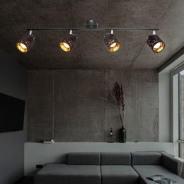 etc-shop - Decken Strahler verstellbar Dekor Stanzung Wohn Zimmer Samt Lampe schwarz gold