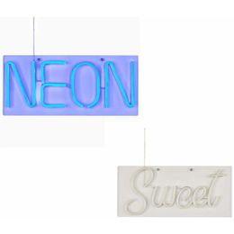 etc-shop Neonschild led Wand Neon Sign Schriftzug Gaming Zimmer Beleuchtung, usb Kabel Neonlicht in pink blau, led, BxH 45 x 20 cm, 2er Set