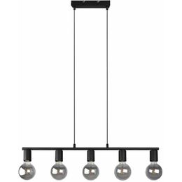 etc-shop Esstischlampe Höhenverstellbar Pendelleuchte Esstisch Wohnzimmerlampe hängend Modern, Fernbedienung dimmbar Farbwechsler, schwarz-matt, 5x rgb led 9W