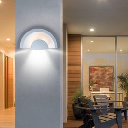 etc-shop Wandleuchte Wandlampe Außenleuchte Lampe Hauswand Eingangsbereich, IP44, Stahl verzinkt Glas weiß, 1x led 3W 280Lm 3000K, LxHxT 28x14x10,5cm