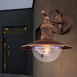 etc-shop Außen Wand Spot Lampe Leuchte Garten Hof Weg Beleuchtung edelstahl Retro Vintage Licht