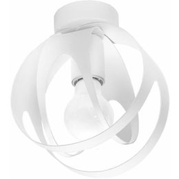 etc-shop Deckenlampe weiß Kugel Lampen Wohnzimmer Deckenleuchte rund 1 Flammig Muster, Metall, 1x E27, DxH 16x21 cm