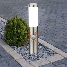 etc-shop - Stehlampe Gartenleuchte Edelstahl led Wegeleuchte Außenleuchte mit Bewegungsmelder, silber, 4W 320lm warmweiß, DxH 12,7x45 cm