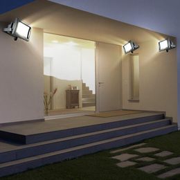 etc-shop Led Baustrahler Flutlicht Außenleuchte Wandstrahler, Aluminium Glas grau 10W 750lm Tageslichtweiß, 3er Set