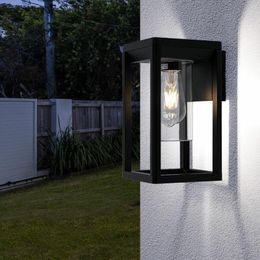 etc-shop - Außen Wand Leuchte Garten Terrassen Strahler Gestell Lampe eckig schwarz-matt