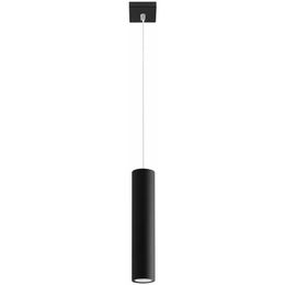 etc-shop Pendelleuchte schwarz Metall Hängeleuchte schwarz Zylinder Hängelampe schwarz Modern, aus Stahl, 1x GU10, DxH 8x100 cm