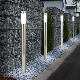 etc-shop - 4er Set led Stand Lampen Garten Weg Beleuchtungen Terrassen Edelstahl Außen Leuchten