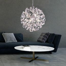 etc-shop Design Decken Hänge Lampe Wohn Ess Zimmer Pendel Lampe Chrom Kugel Leuchte