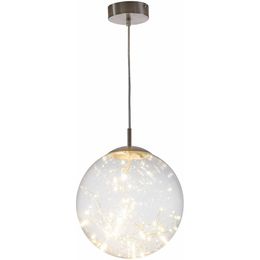 etc-shop - Pendelleuchte Deckenleuchte Glaskugel Hängelampe Wohnzimmerleuchte Pendel, Metall rund, gold, 12 Watt 960 Lumen, DxH 30x150 cm