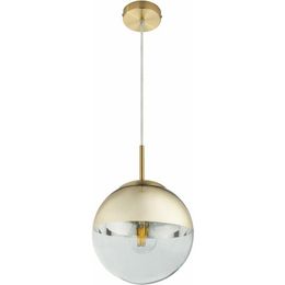 etc-shop Design Kugel Decken Hänge Leuchte Wohn Zimmer Glas Pendel Lampe gold im Set inkl. led Leuchtmittel