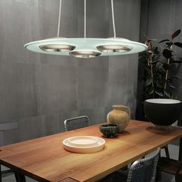 etc-shop Led Design Hänge Strahler Decken Lampe dimmbar Wohn Zimmer Beleuchtung Glas Pendel Leuchte