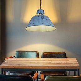 etc-shop - Decken Pendel Lampe Wohn Zimmer Industrie Design Hänge Leuchte blau im Set inkl. led Leuchtmittel