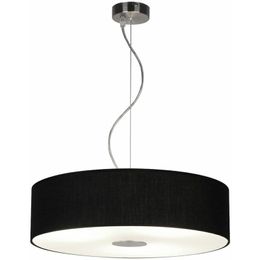 etc-shop Hängeleuchte Esstisch Pendelleuchte schwarz rund Wohnzimmerlampe Modern hängend, mit Farbwechsel und Dimmer, Textil und Glas, 3x 9 Watt rgb led 806