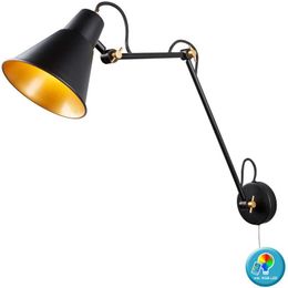 etc-shop Wand Lampe Arbeits Zimmer Lese Leuchte Gold fernbedienung im Set inkl. rgb led Leuchtmittel