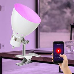 etc-shop Smart Home Tisch Lampe Klemm Strahler Spot Arbeitsleuchte schwenkbar dimmbar App Handy Sprach Steuerung im Set inkl. rgb led Leuchtmittel