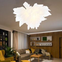 etc-shop - Deckenleuchte Wohnzimmerleuchte Schlafzimmerlampe Deckenlampe Küchenleuchte, Metall Textil Bommel weiß, 1x E27, d 50 cm