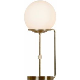 etc-shop Tisch Leuchte Steh Lampe Fernbedienung Messing Glas Kugel im Set inklusive rgb led Leuchtmittel
