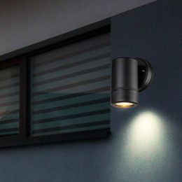 etc-shop - Design Außen Bereich Wand Leuchte Down Strahler schwarz Terrassen Lampe im Set inkl led Leuchtmittel
