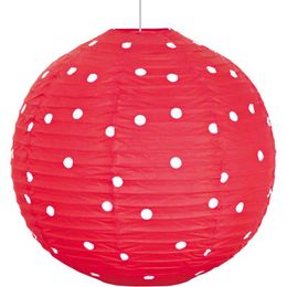 etc-shop Design Decken Pendel Lampe rot weiß gepunktet Kinder Zimmer Beleuchtung Kugel Hänge Lampe