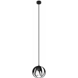 etc-shop Kugel Hängelampe schwarz Lampen Esszimmer hängend Pendelleuchte rund schwarz 1 Flammig, Metall, 1x E27, DxH 16x125 cm