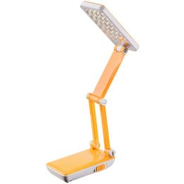 etc-shop Tischleuchte led Stehlampe Schreibtisch Lampe Strahler zusammen klappbar, orange, weiß, klar gefärbt, 2,5 Watt, 170 Lumen, h 37 cm